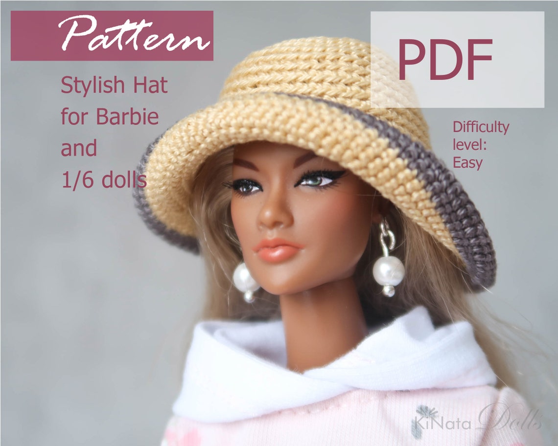 PATTERN: Stylish Hat for 1/6 and Barb Doll - Crochet Pattern in PDF - Etsy