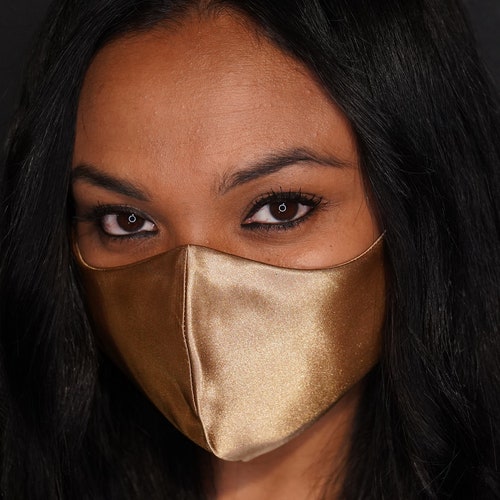 Gold Satin Face Mask Adult and Children Sizes - Etsy