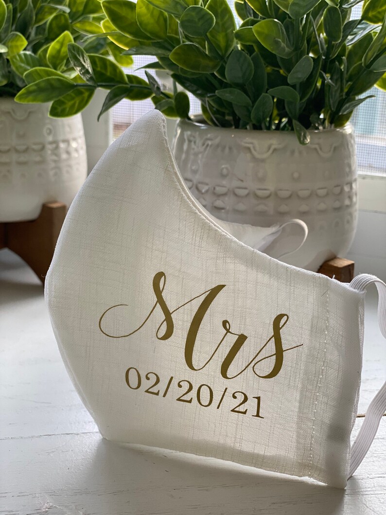 Mr and Mrs Face Masks With Custom Date Personalization - Etsy