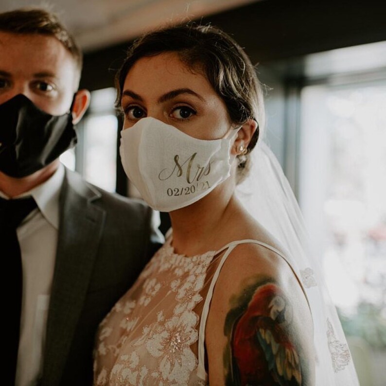 Mr and Mrs Face Masks With Custom Date Personalization - Etsy