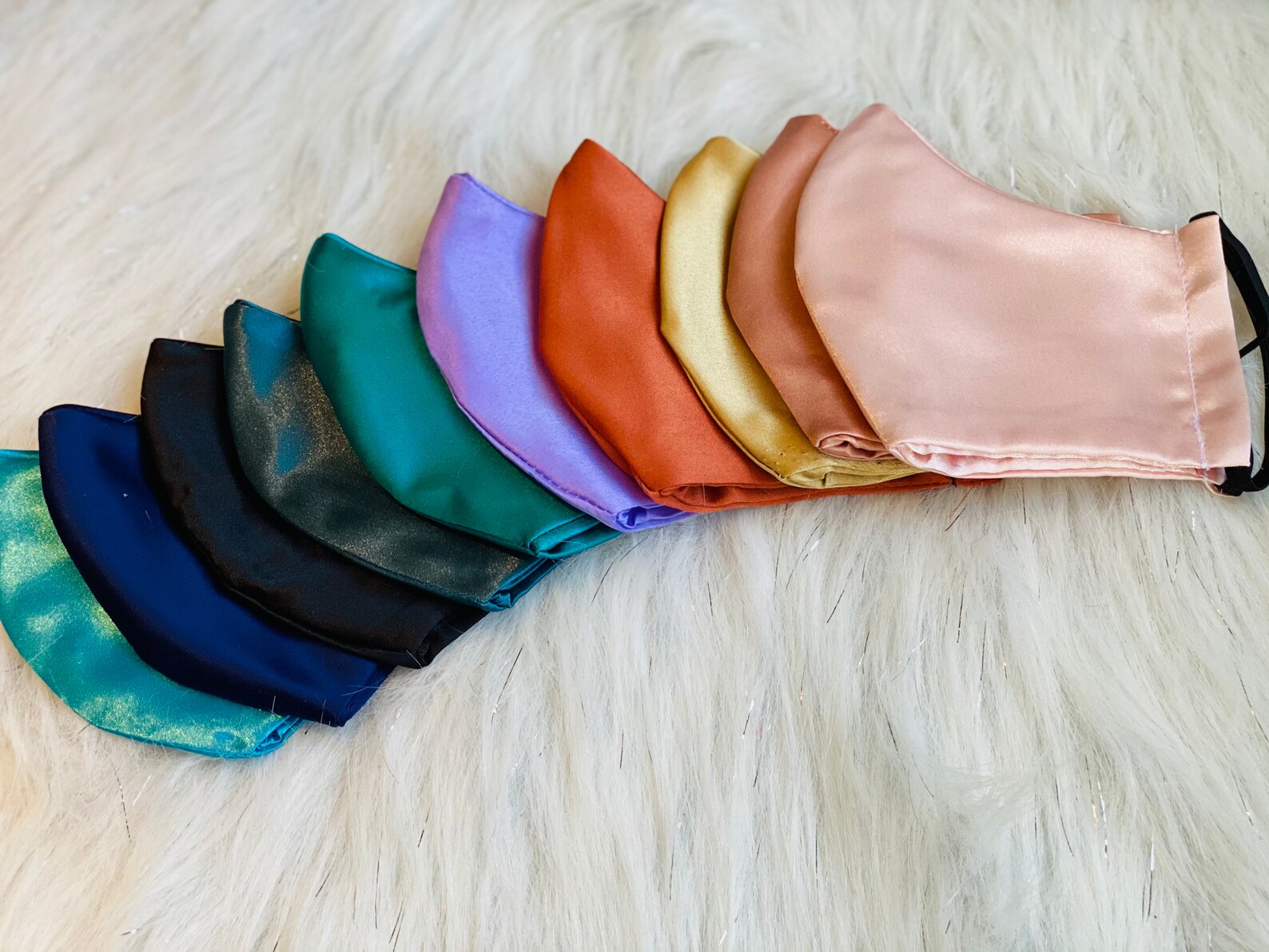 Teal Face Mask Emerald Teal Satin Fabric Face Mask With | Etsy