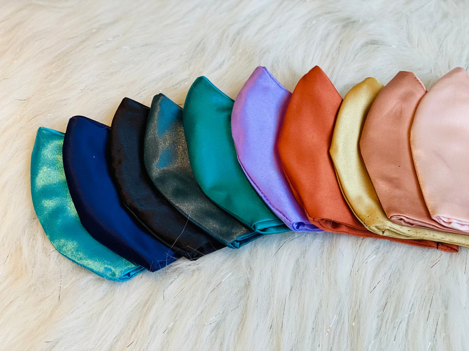 Teal Face Mask Emerald Teal Satin Fabric Face Mask With | Etsy