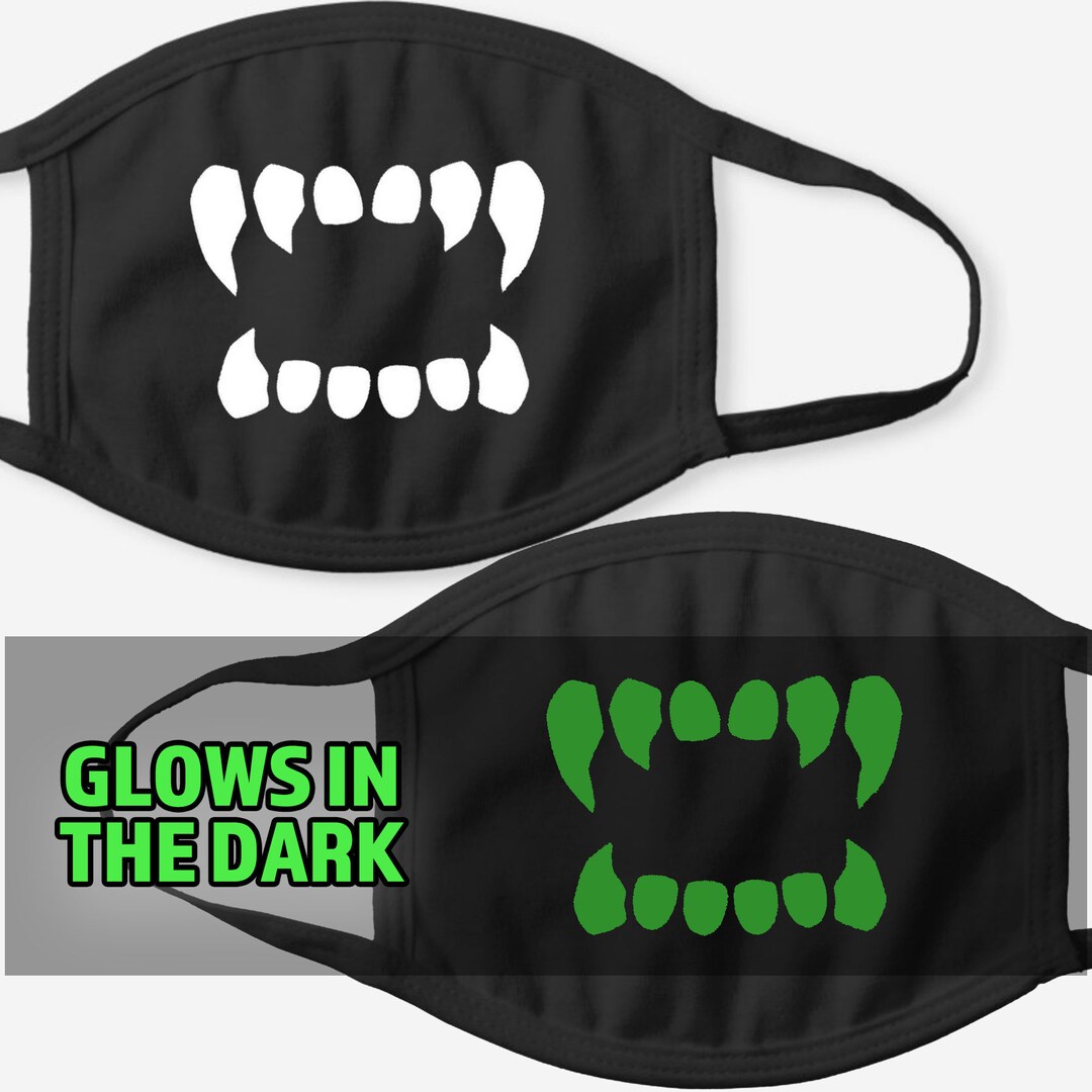 Glow in the Dark Face Mask, Teeth Mask, Glow in the Dark, Adult and ...