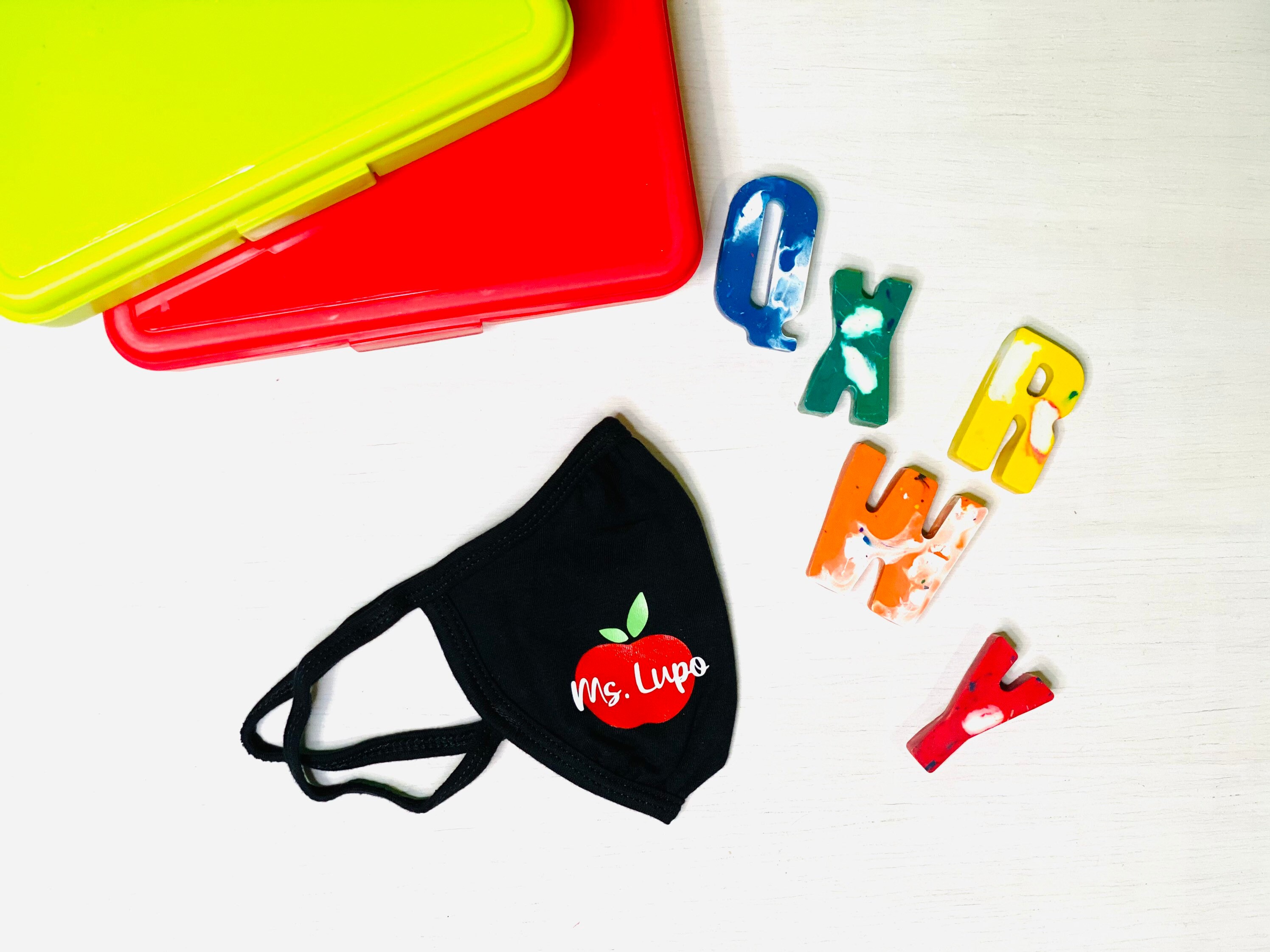 Personalized Teacher Apple Face Mask Face Mask For teachers | Etsy