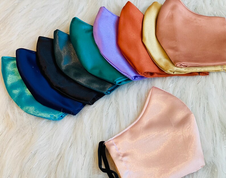 Teal Face Mask Emerald Teal Satin Fabric Face Mask With - Etsy