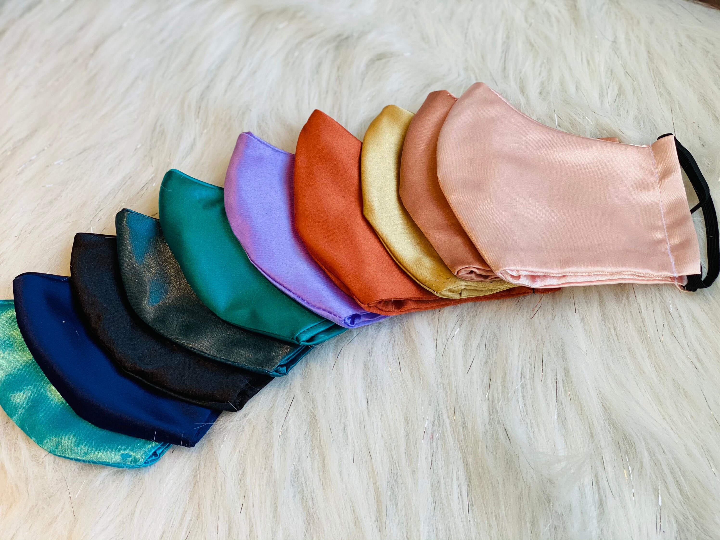 Teal Face Mask Emerald Teal Satin Fabric Face Mask With | Etsy