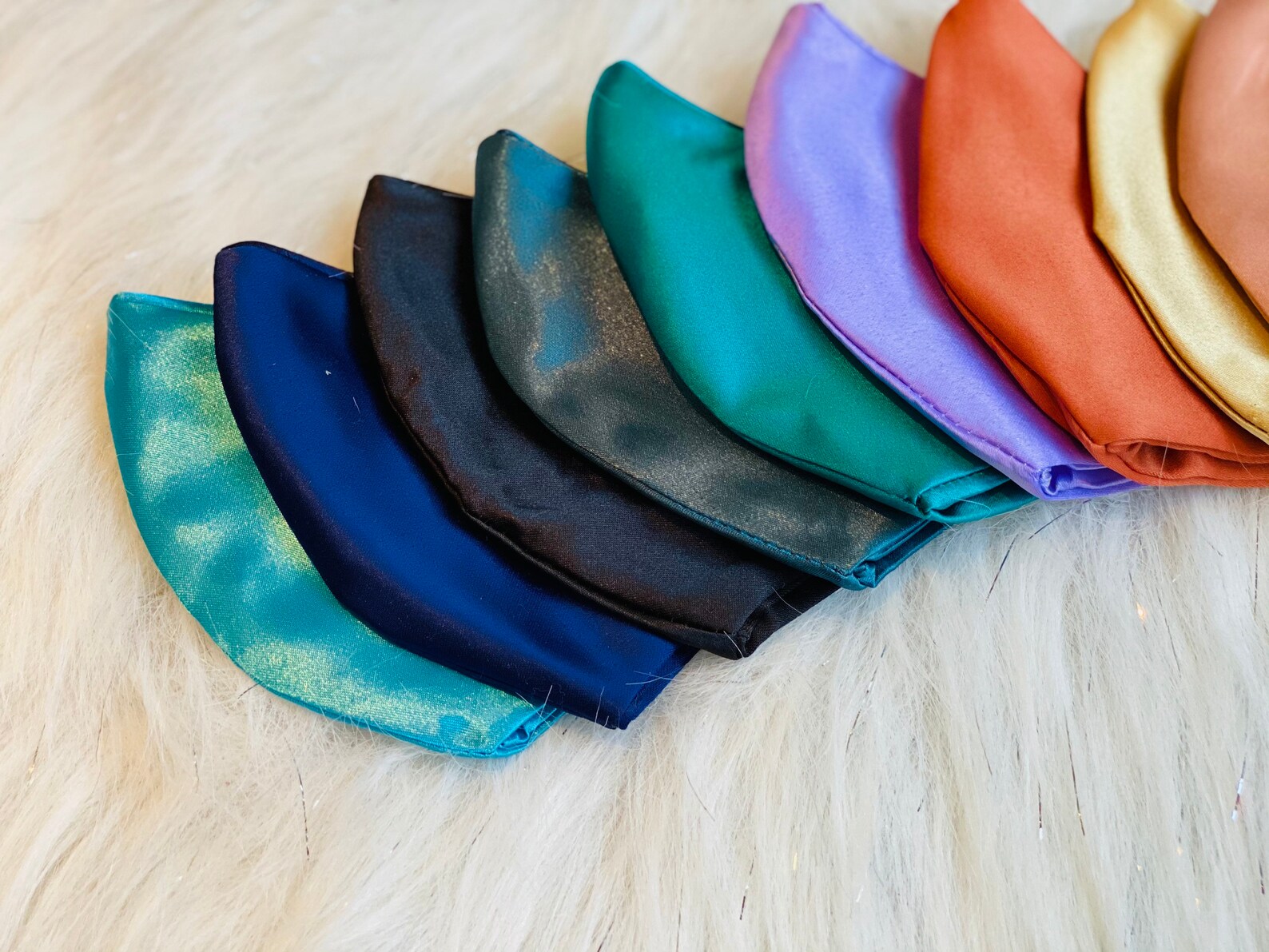 Teal Face Mask Emerald Teal Satin Fabric Face Mask With - Etsy