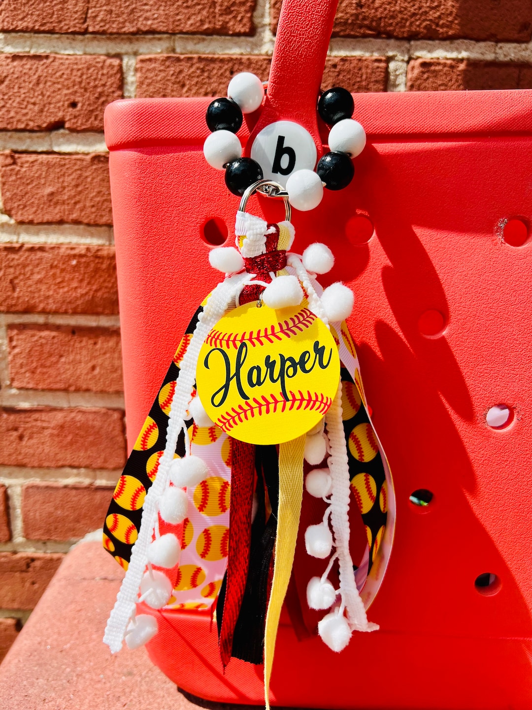 Softbal Bag Tag, Bag Tassel Personalized Softball Tag - Etsy
