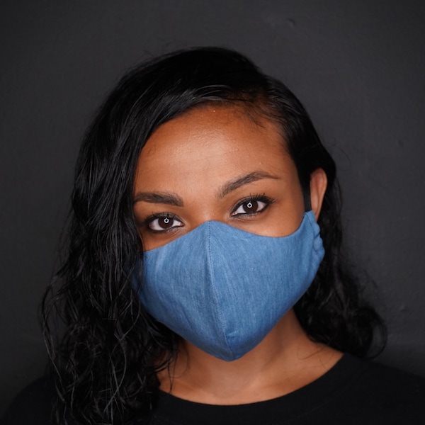Denim Face Mask - Etsy