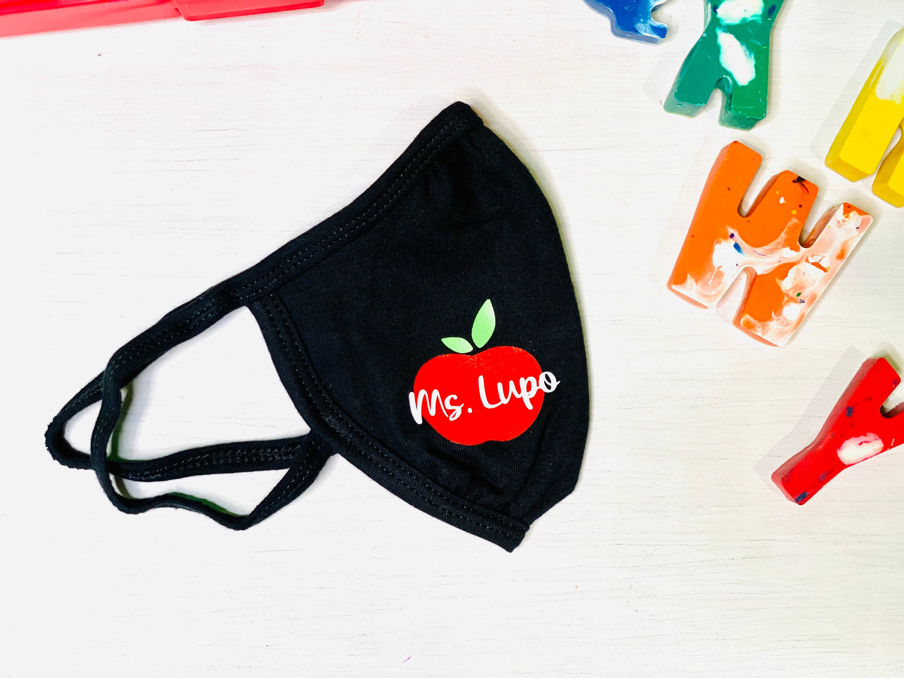 Personalized Teacher Apple Face Mask Face Mask For teachers | Etsy