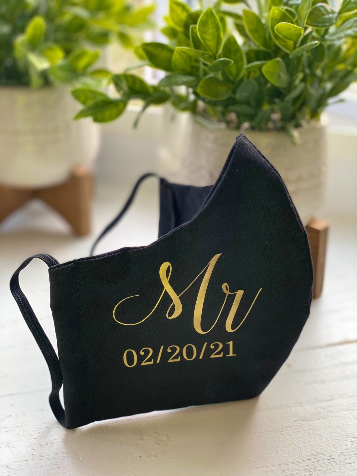 Mr and Mrs Face Masks With Custom Date Personalization - Etsy