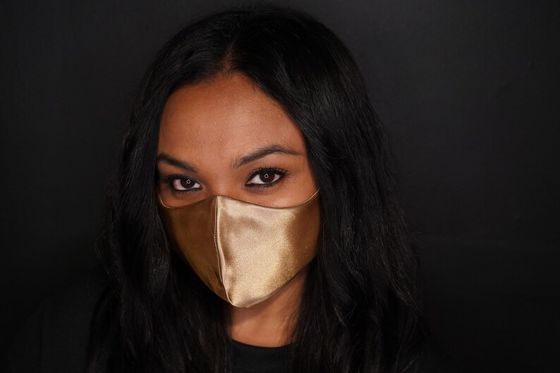 Gold Satin Face Mask Adult and Children Sizes - Etsy