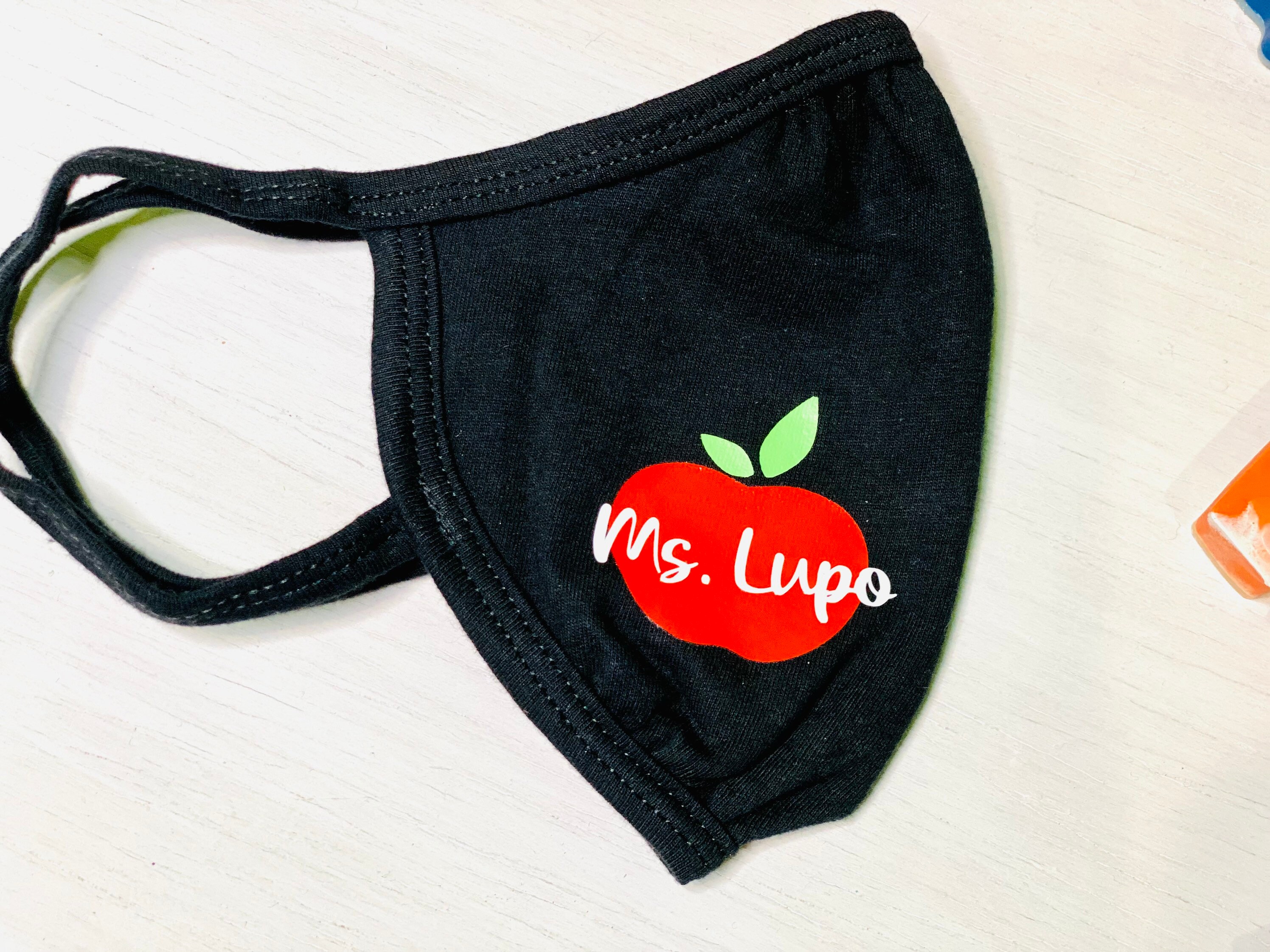 Personalized Teacher Apple Face Mask Face Mask For teachers | Etsy