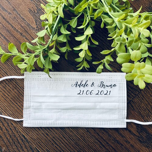 Disposable Wedding Masks for Guests Custom Disposable Mask - Etsy