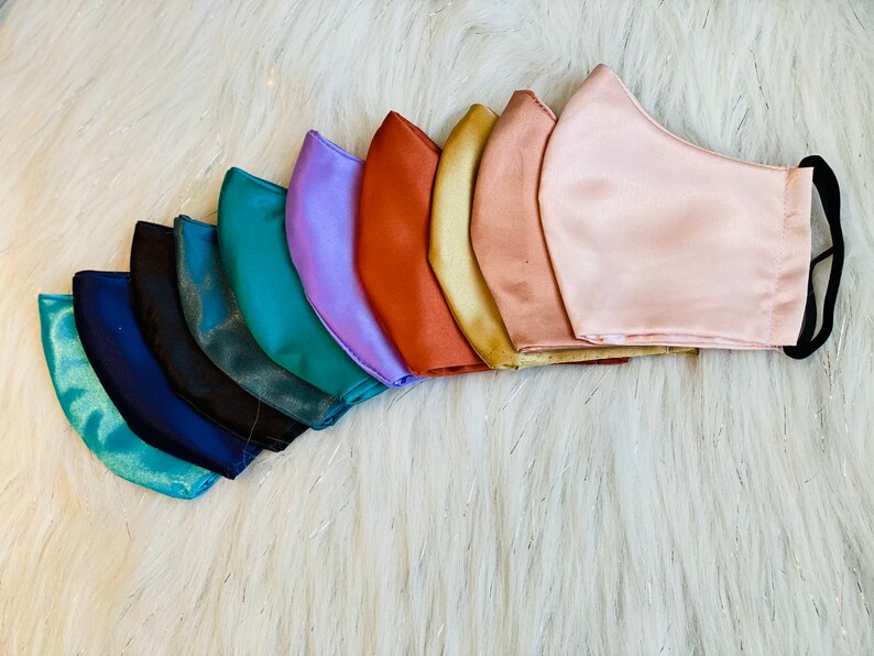 Teal Face Mask Emerald Teal Satin Fabric Face Mask With - Etsy