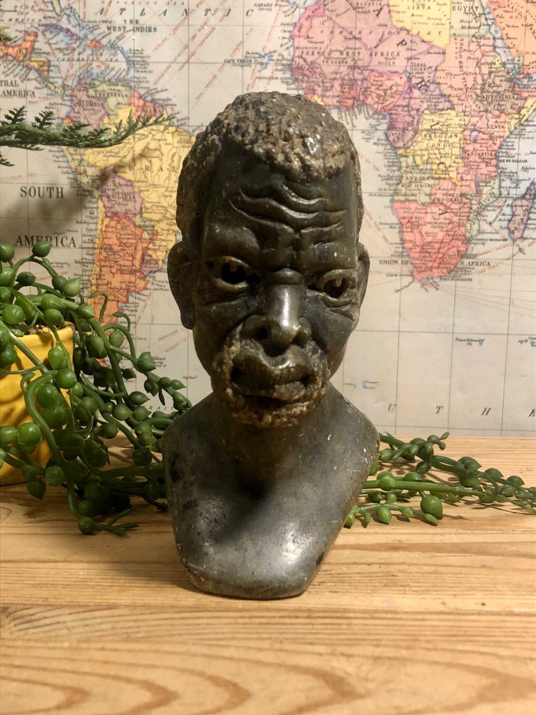 Vintage African Bust Sculpture - Etsy