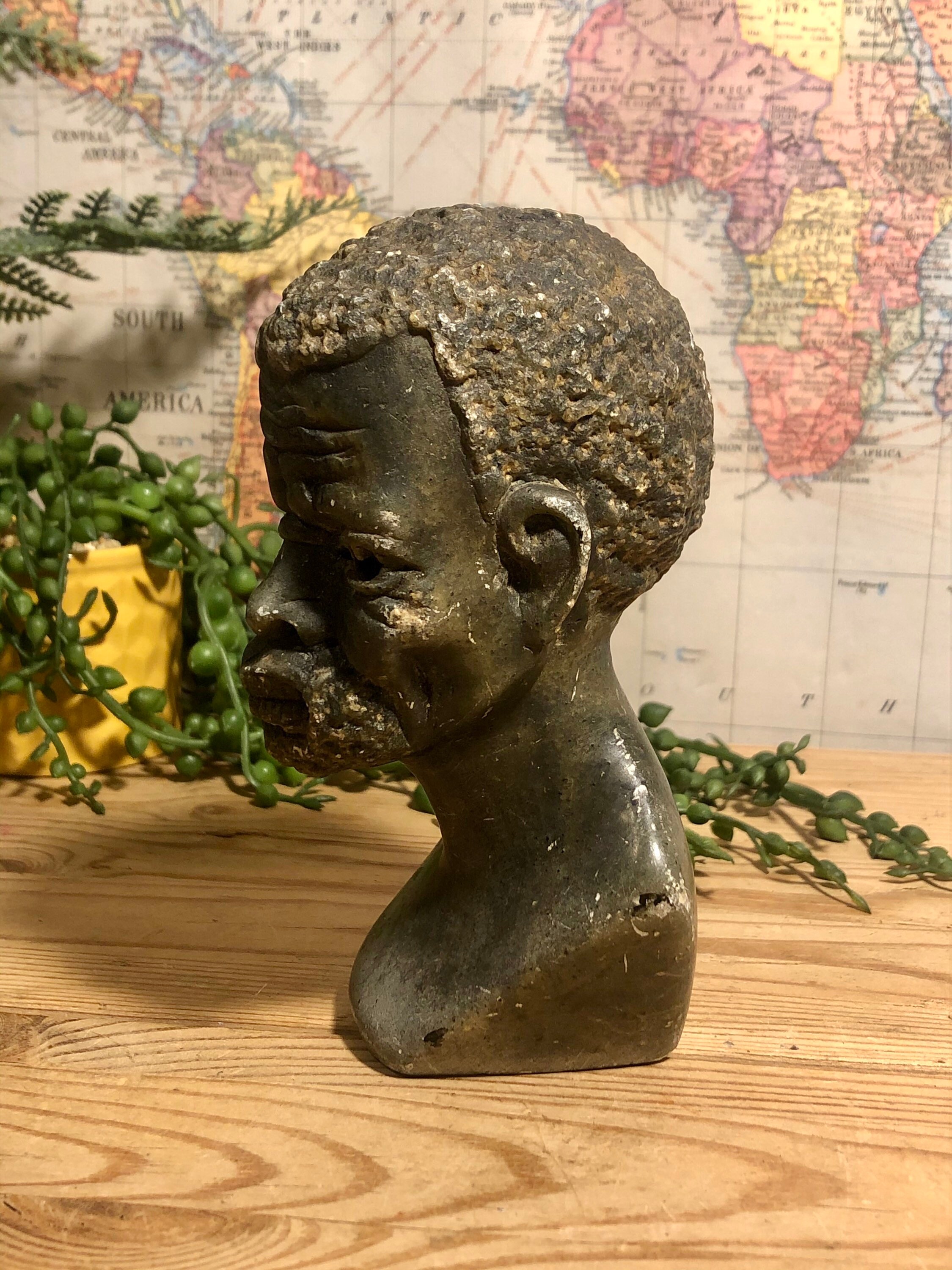 Vintage African Bust Sculpture - Etsy
