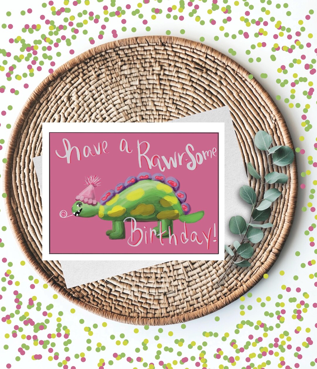 Dinosaur Themed Birthday Card, Digital Download - Etsy