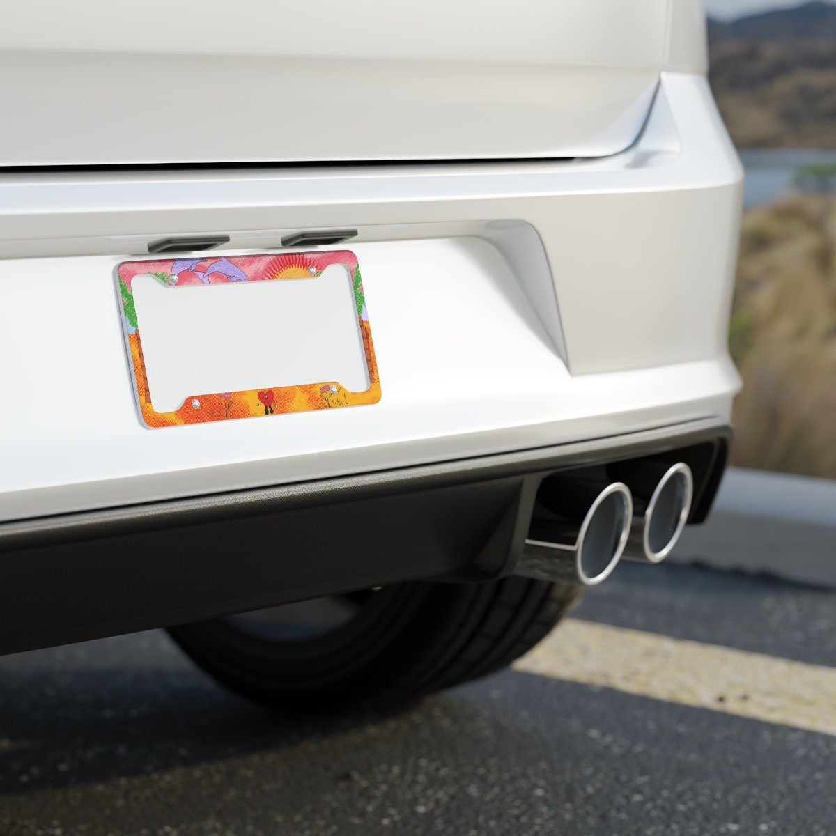Bad Bunny License Plate Frame, Bad Bunny Heart License Plate Frame, Un ...
