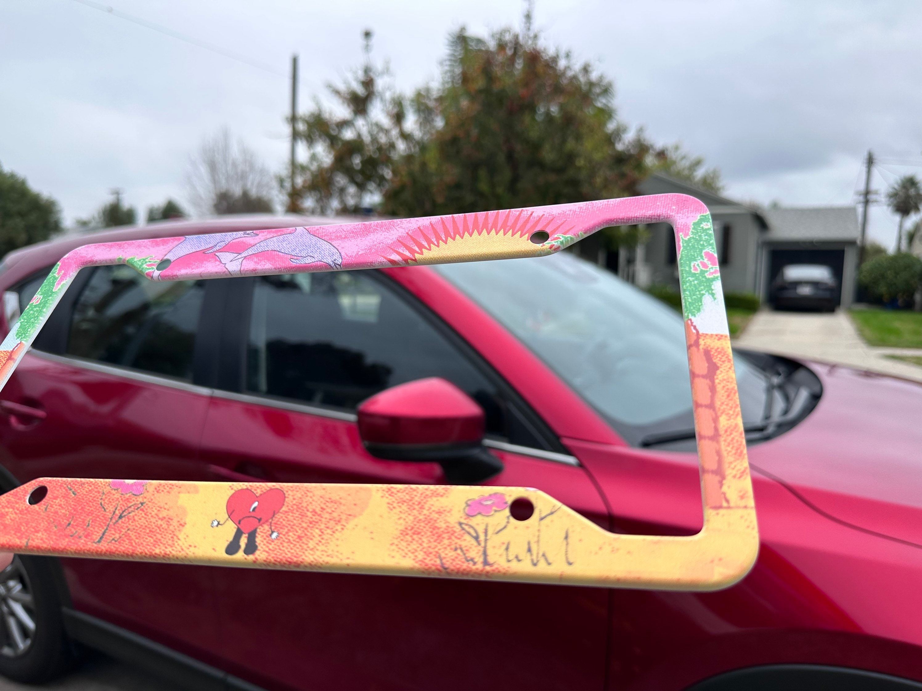 Bad Bunny License Plate Frame, Bad Bunny Heart License Plate Frame, Un ...