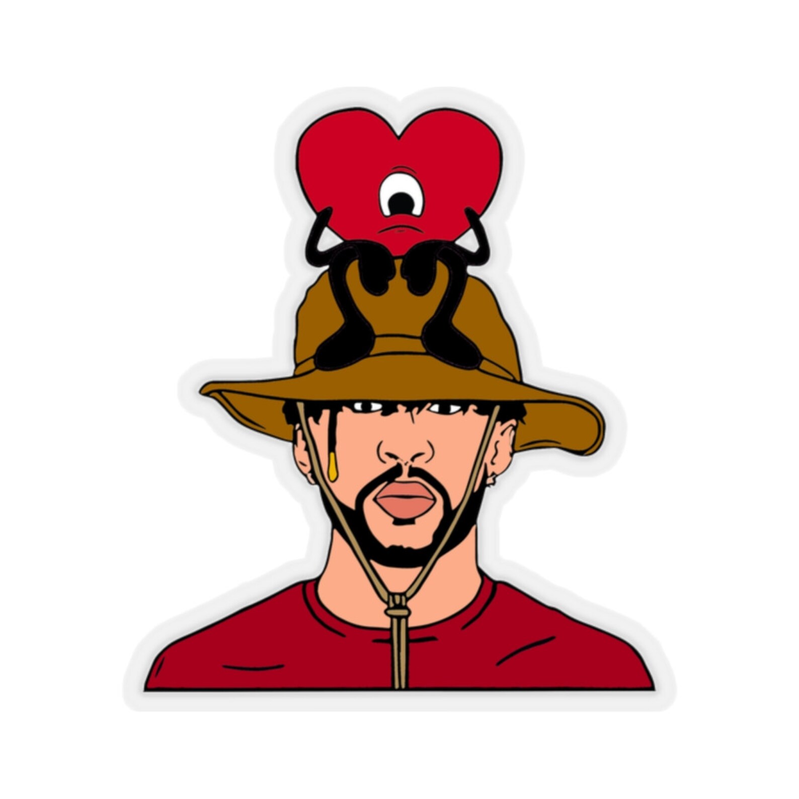 Bad Bunny Benito Heart Kiss-cut Stickers Un Verano Sin Ti - Etsy