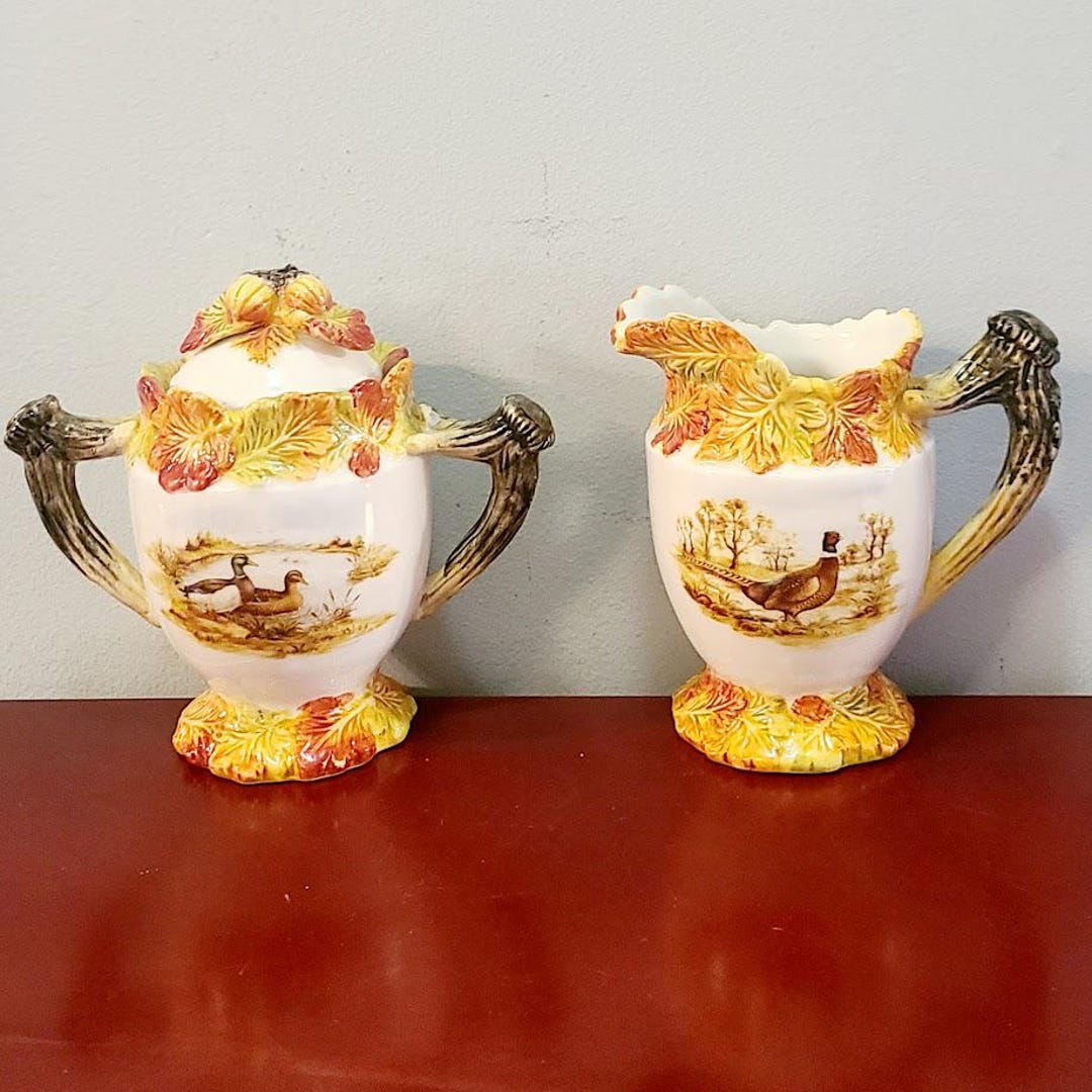 Hunt Harvest Pheasant Stag Duck Turkey Sugar and Creamer Set Featuring ...