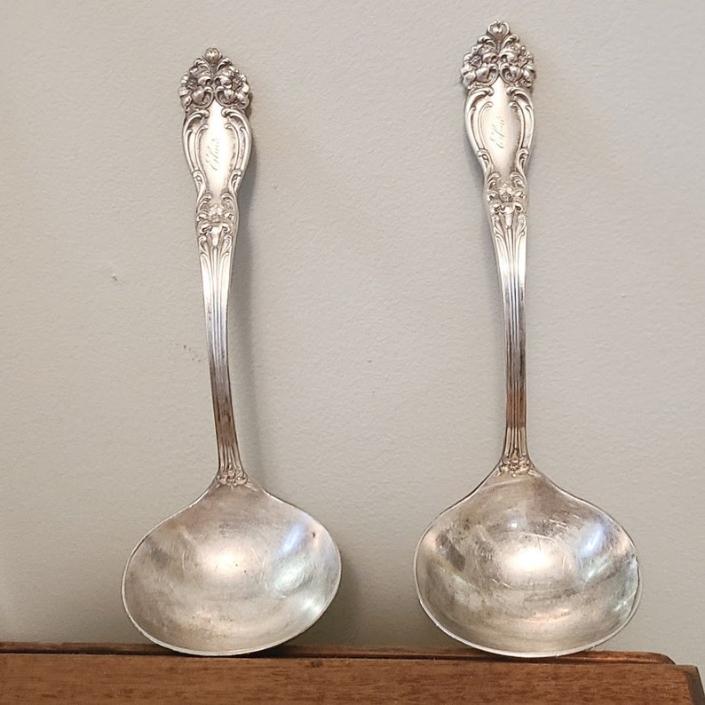 Pair of Reed & Barton Silver Plate Tiger Lily / Festivity Gravy Ladles ...