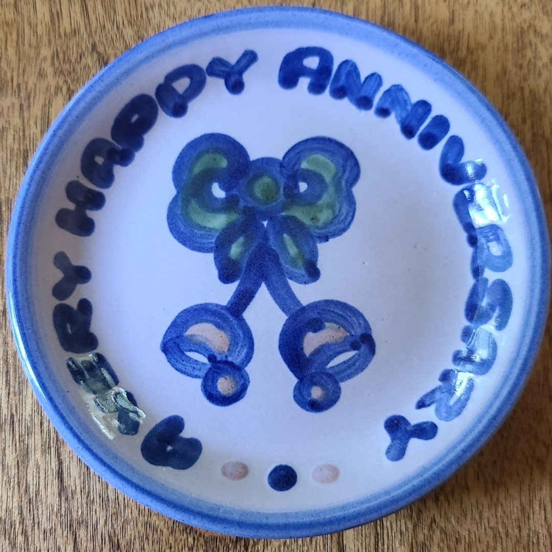 M. A. Hadley Art Pottery - "a Very Happy Anniversary" Trinket Dish ...