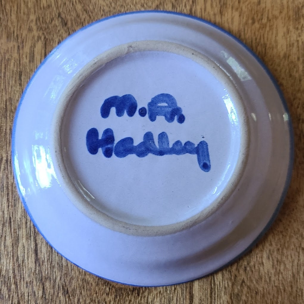 M. A. Hadley Art Pottery - "a Very Happy Anniversary" Trinket Dish ...