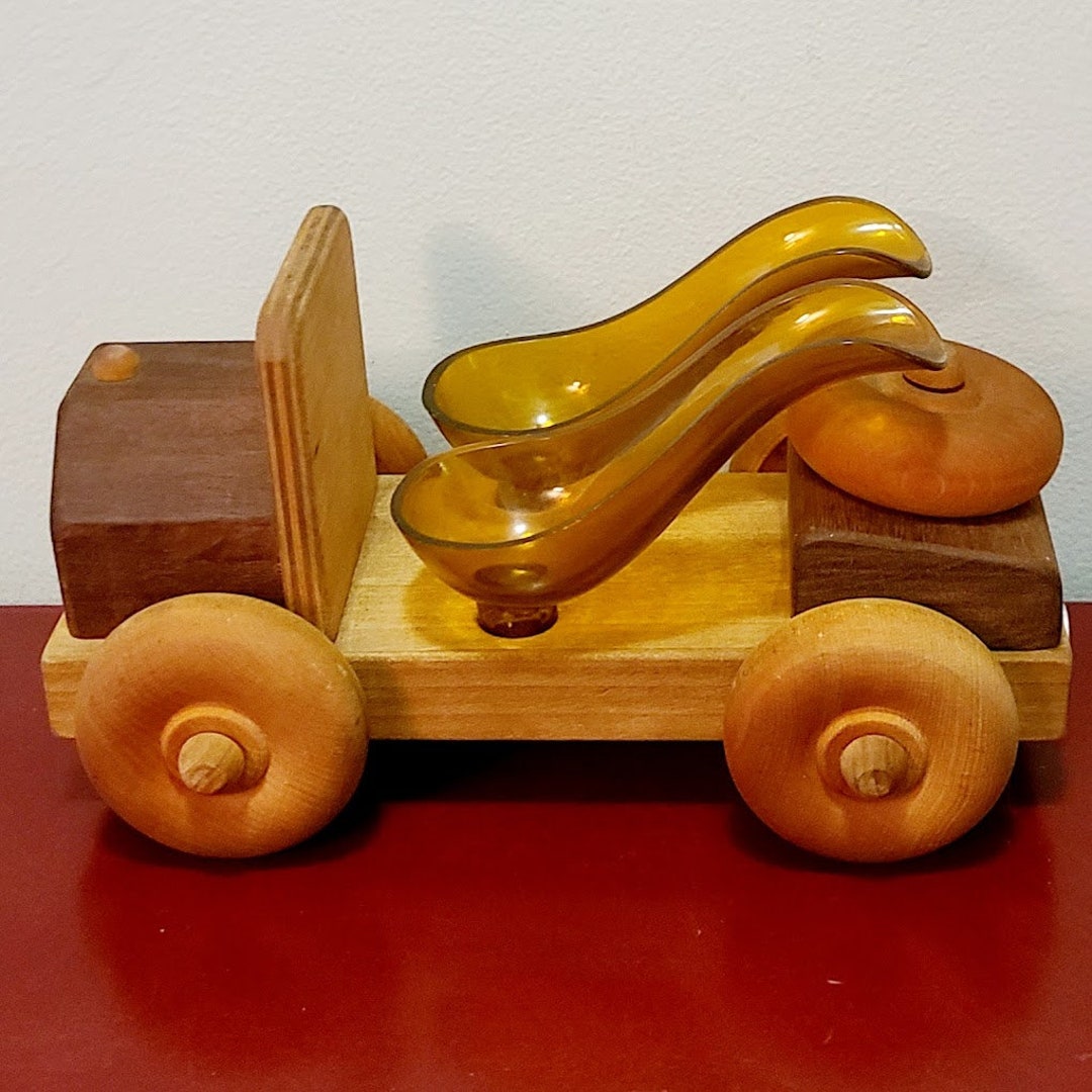 2 Pipe Rack Hand Carved Wood Car With Match Box Shelf Trunk and Metal ...