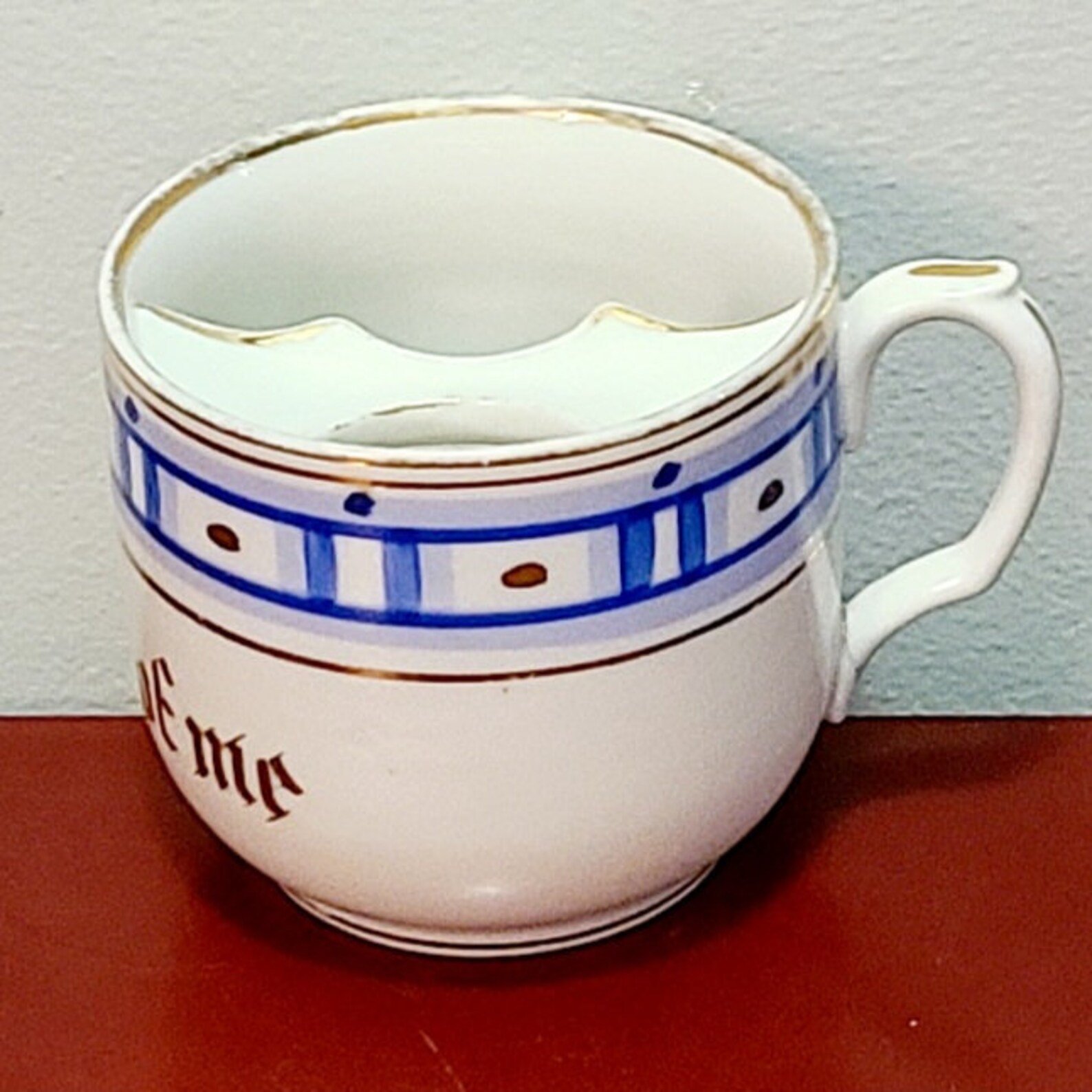 Antique Porcelain Shaving Mustache Cup / Mug think of Me - Etsy