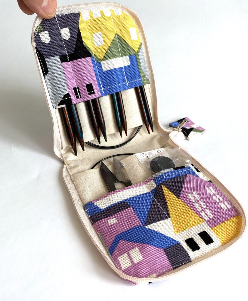 Handmade Japanese Cotton Needle Case: Compact Interchangeable Knitting ...