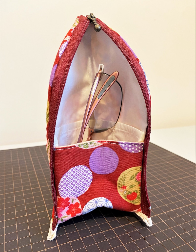 Handmade Japanese Cotton Stand Up Pouch: Pen, Glasses, Crochet Hook ...