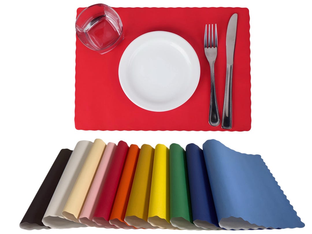 Disposable Paper Placemats: Scalloped Edge Catering Table Decor (14 X ...