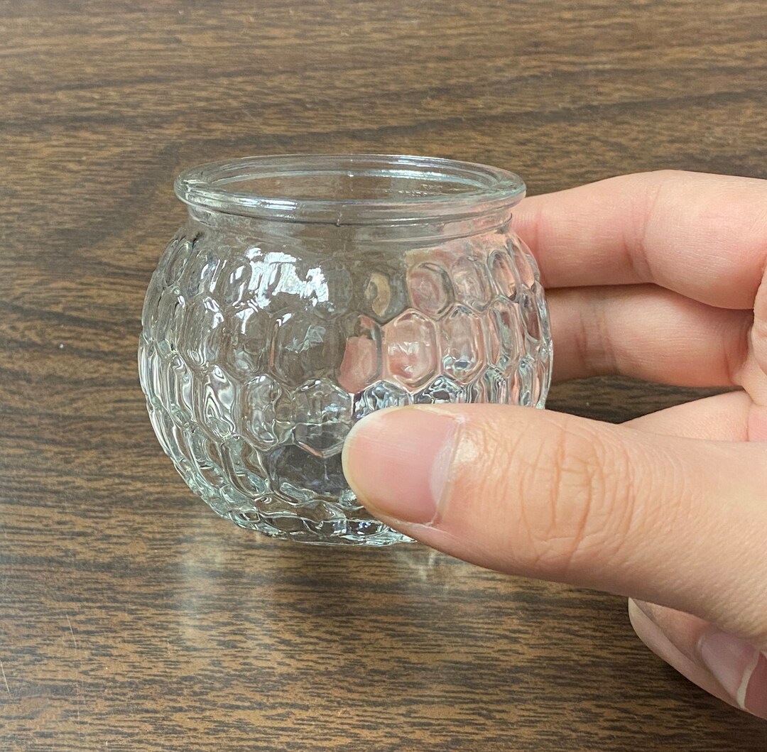 1/6/12 PC Mini Glass Candle Holders Ribbed Glass 2