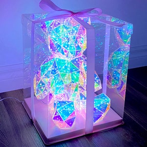 LED Light up Bear Holographic Iridescent Lights Holiday Gift - Etsy