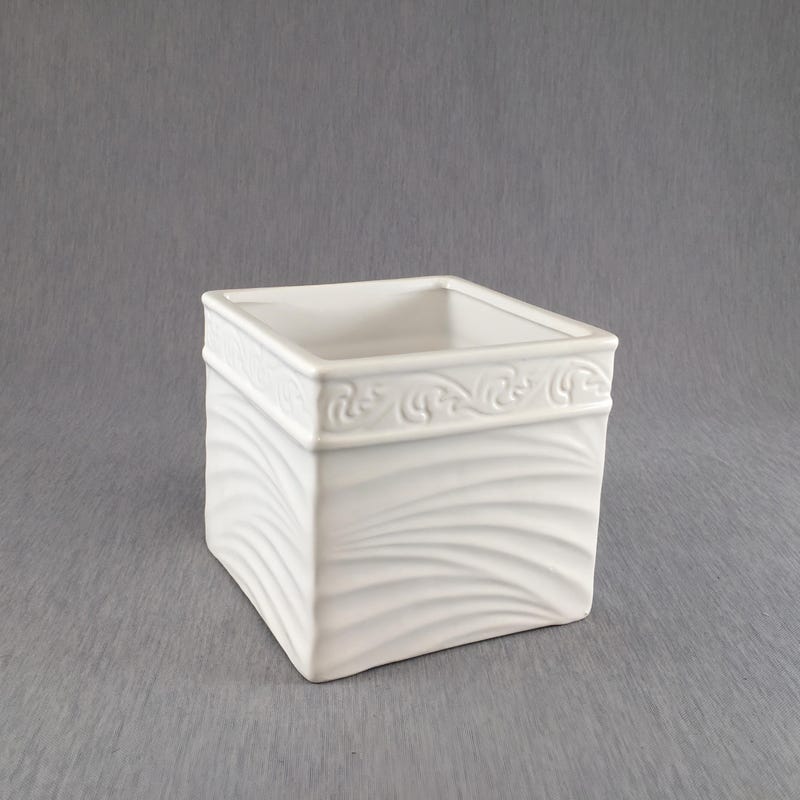 White Embossed Ceramic Vase - Etsy