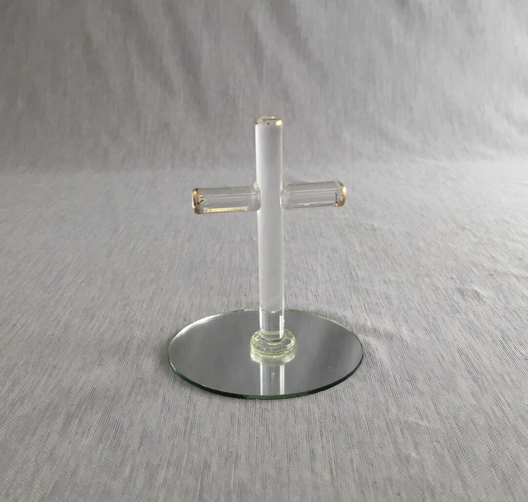Crystal Cross Figurine on Mirror Base: Christian Table Decor, 3'' Tall ...