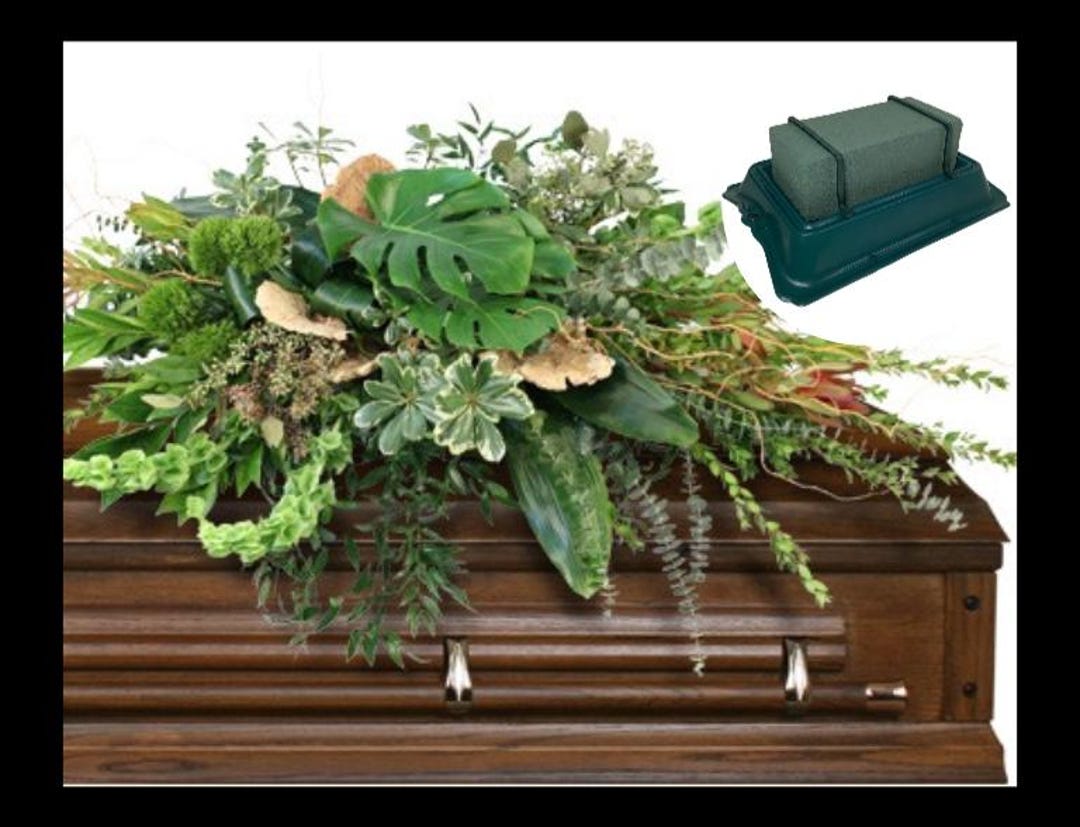 Calcastle Craft Floral Cage Arranger With Floral Wet Foam Casket Saddle ...