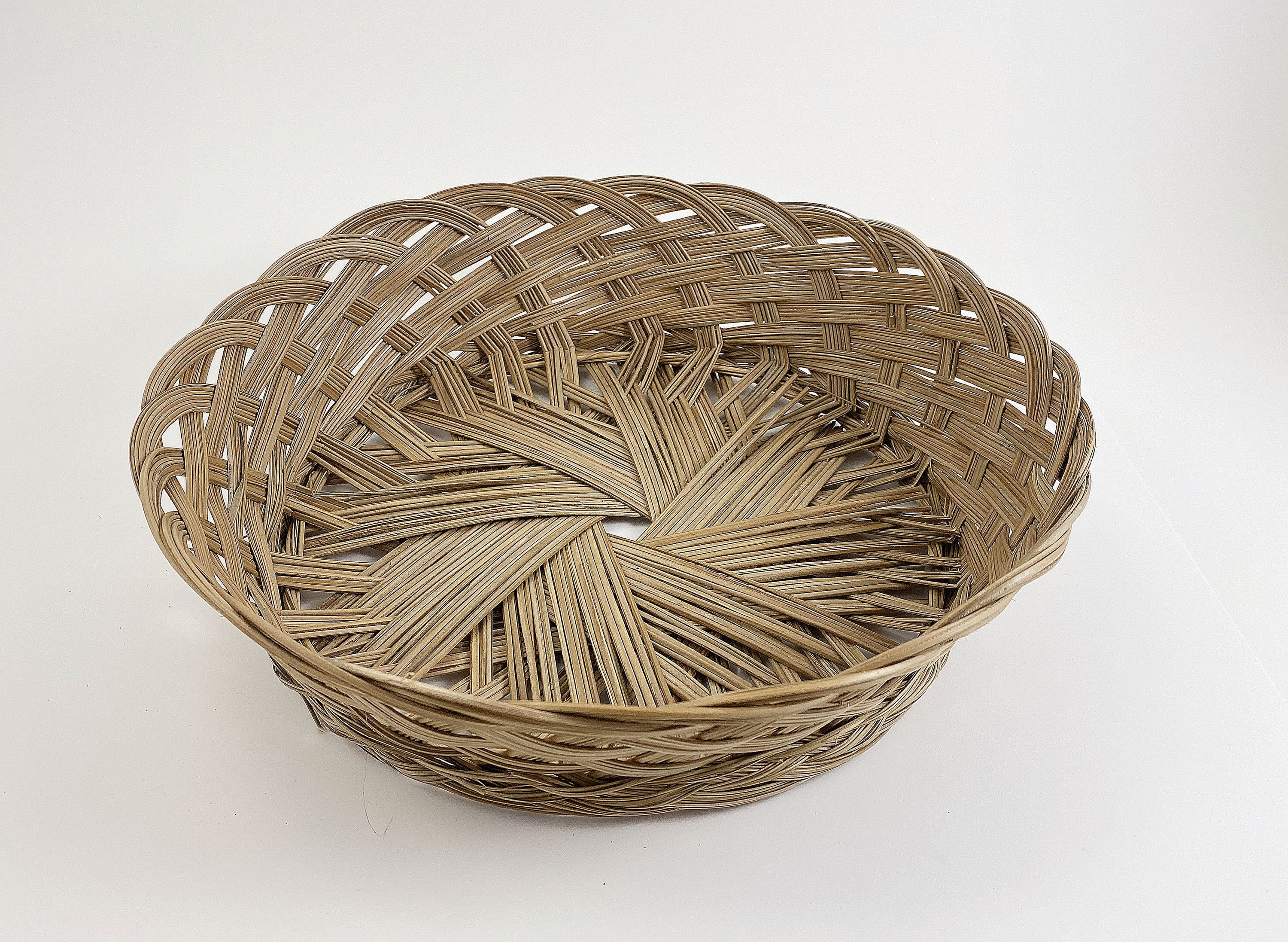 Handwoven Round Coco Midrib Basket – Philippine Bread Floral Table ...