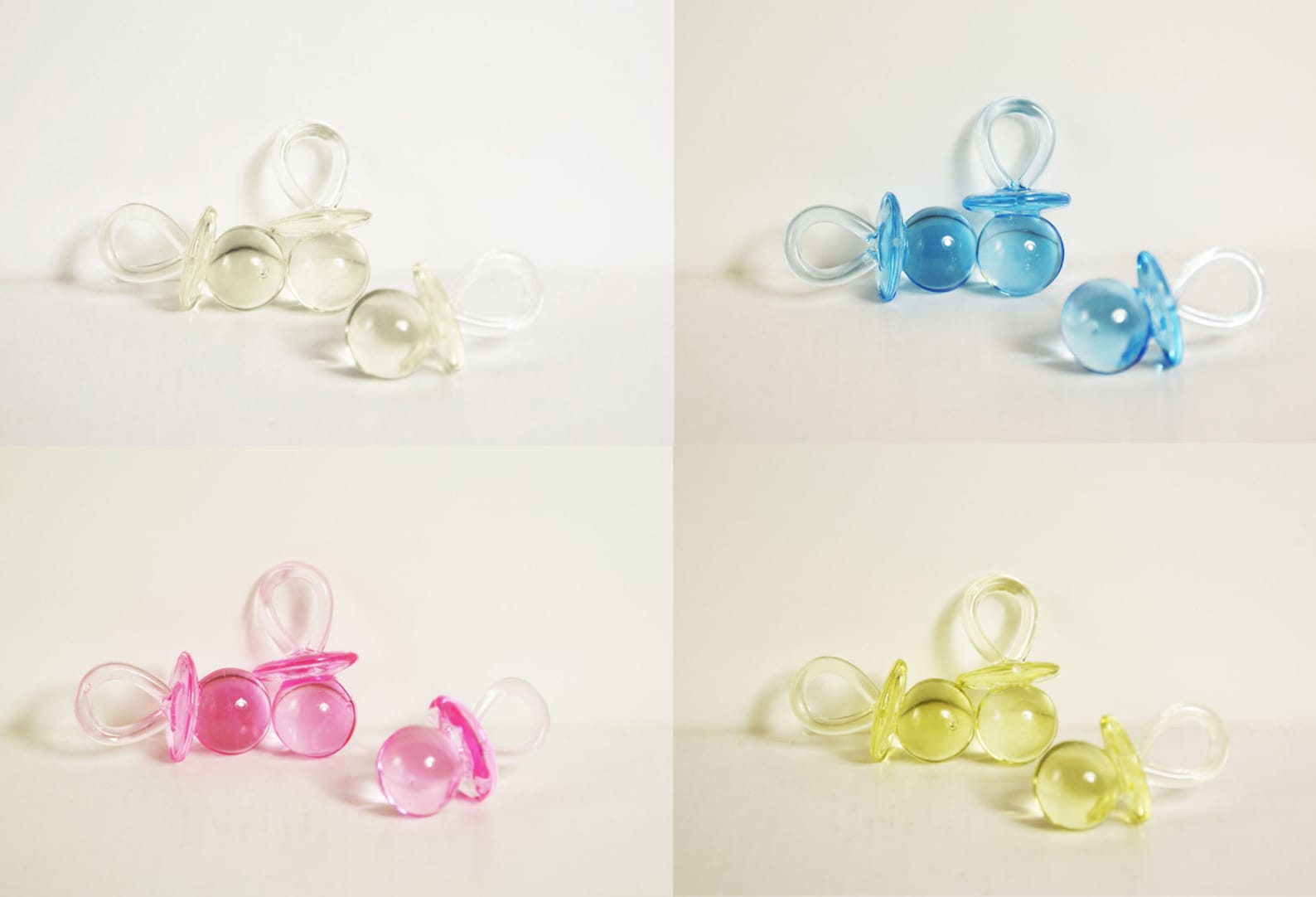 80 Plastic Pacifiers: Baby Shower Favors, Game Decorations (2-1/2" X 1 ...