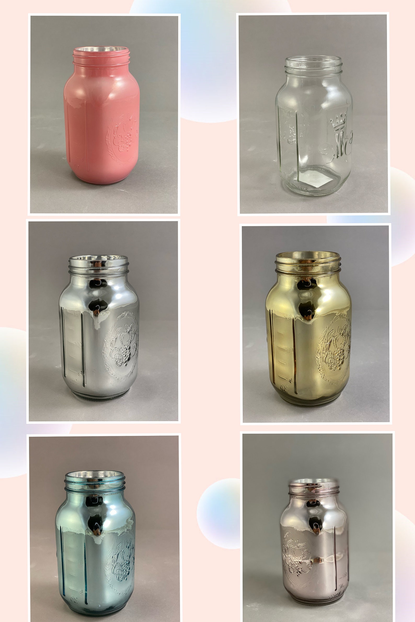 Calcastle Craft Metallic Colorful Mason Jars 24 Oz Storage - Etsy