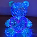 LED Light up Bear With Pink Heart Holographic Iridescent Lights Mothers ...