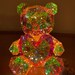 LED Light up Bear With Pink Heart Holographic Iridescent Lights Mothers ...