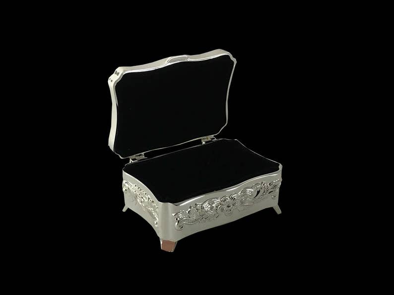 Wedding Arras Box and 13 Coins Silver Footed Floral Square | Etsy