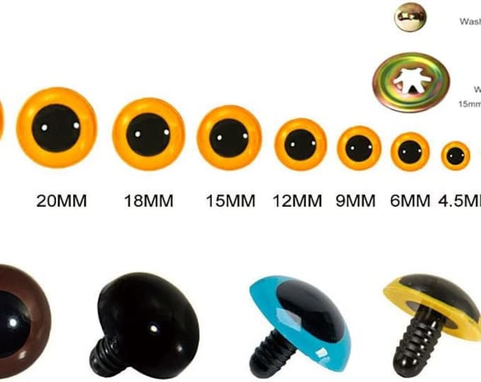 22 Pair Plastic Eyes With Straight Stems 4mm or 5mm Mix Colors for ...