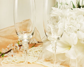 Personalized Crystal Wedding Toasting Flutes Champagne Sets | Etsy