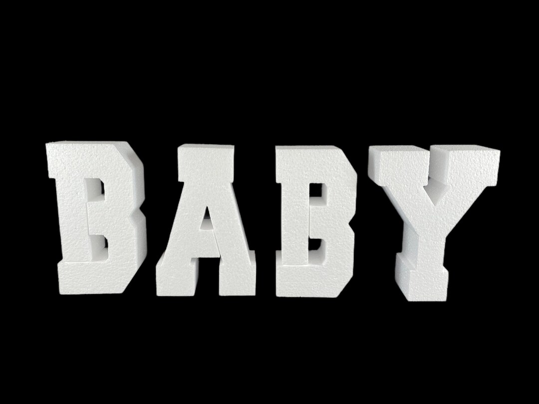 6"h BABY Free Standing Jumbo Foam Letters for Baby Birthday Decorations ...