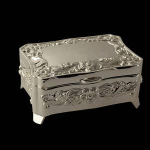 Wedding Arras Box and 13 Coins Silver Footed Floral Square Design ...
