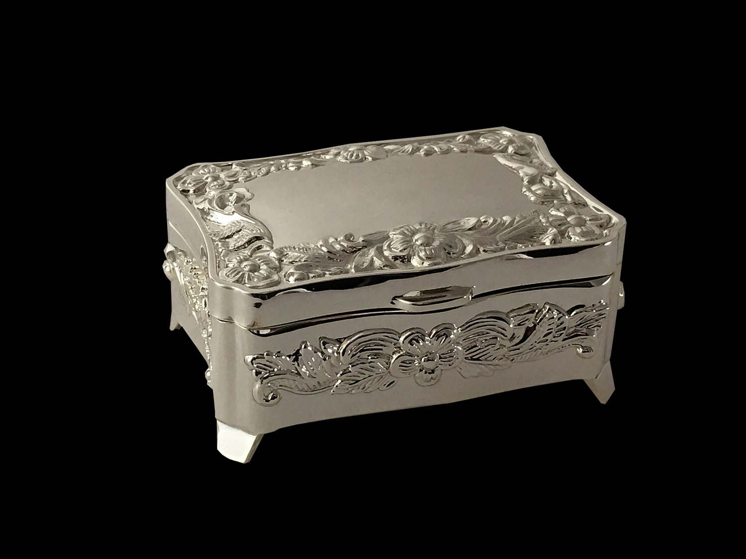 Wedding Arras Box and 13 Coins Silver Footed Floral Square | Etsy